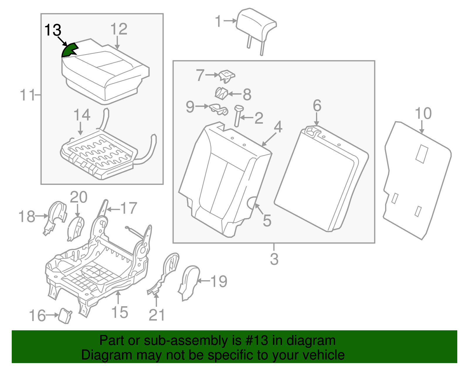 Hyundai - 89250-0W610 - Seat Cushion - 2010-2012 Hyundai Santa Fe | OEM ...