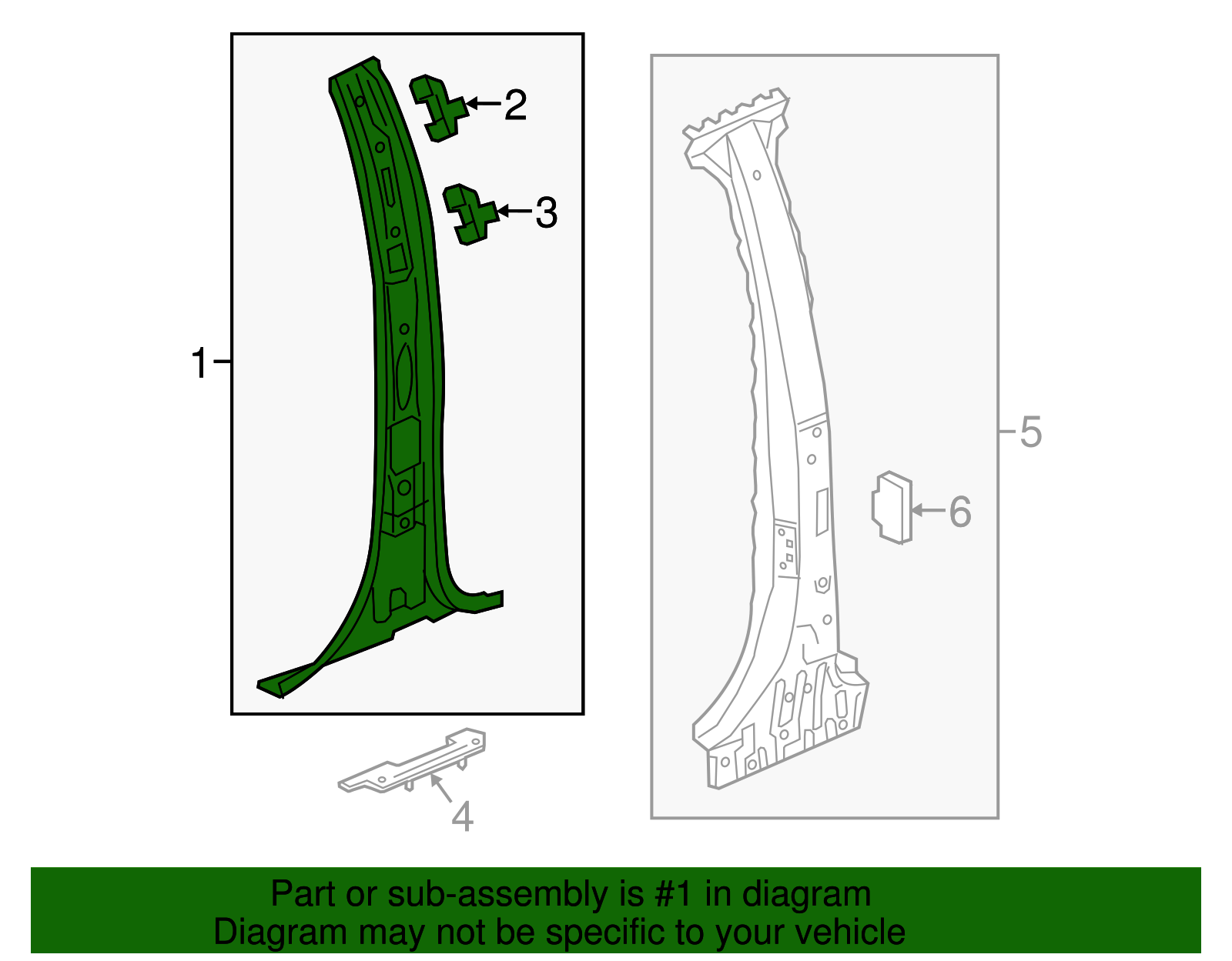 2014-2020 GM Driver Side Center Pillar Inner Panel 22956406 | Capital ...