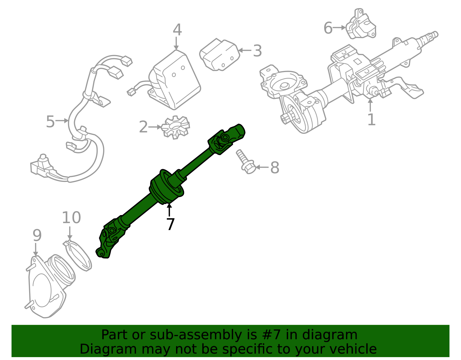 2012-2018 Toyota Steering Shaft 45220-06150 | OEM Parts Quick