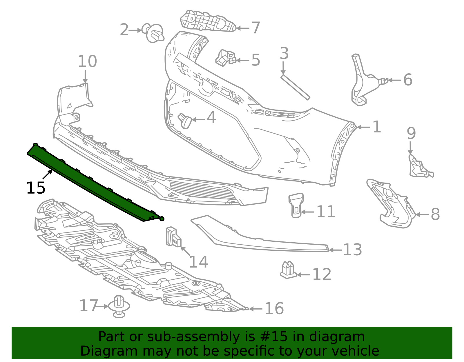 52711-0E210 - Center Molding 2024-2025 Toyota Grand Highlander | Toyota ...