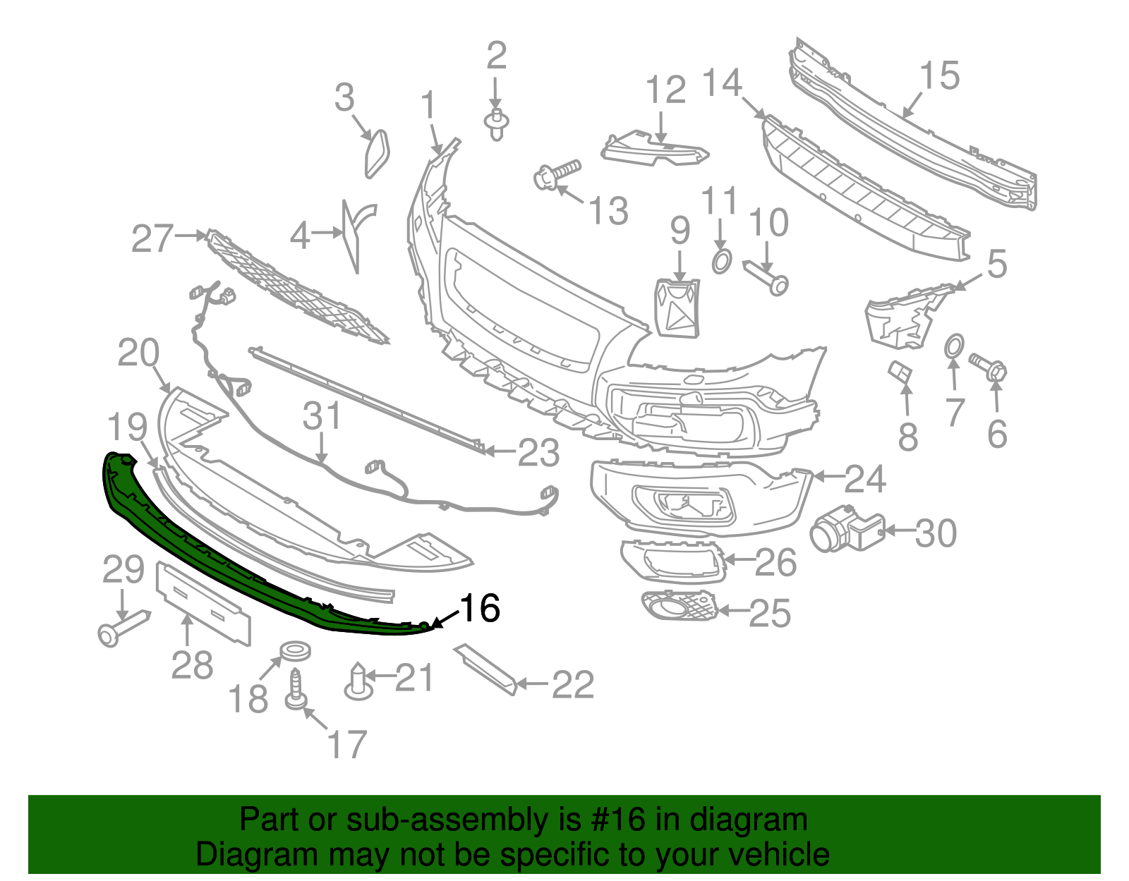 31353571 - Spoiler - 2014-2016 Volvo XC70 | Volvo OEM Parts Direct