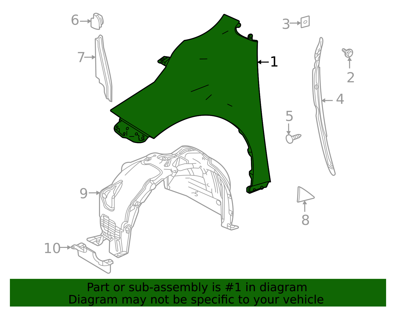 2021-2025 Toyota Sienna Fender 53811-08090 | Toyota Parts Center