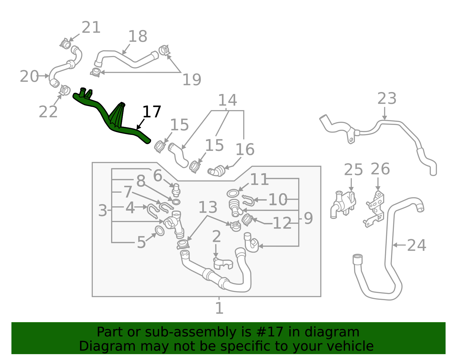2018-2021 Volkswagen Tube 3QF-121-070-J | VW Direct Auto Parts