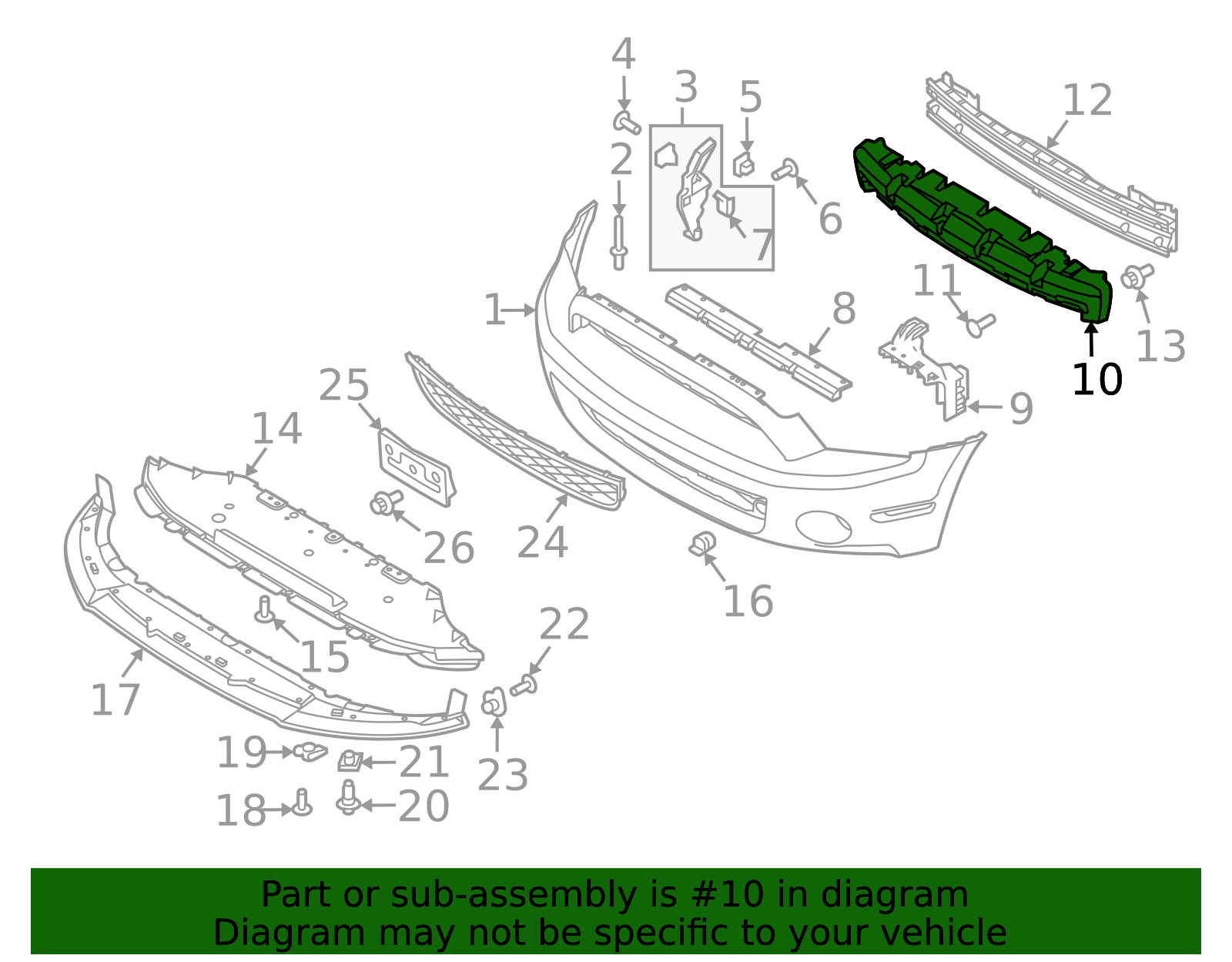 2010-2014 Ford Mustang Bumper Impact Absorber AR3Z-17C882-B | Ford OEM ...