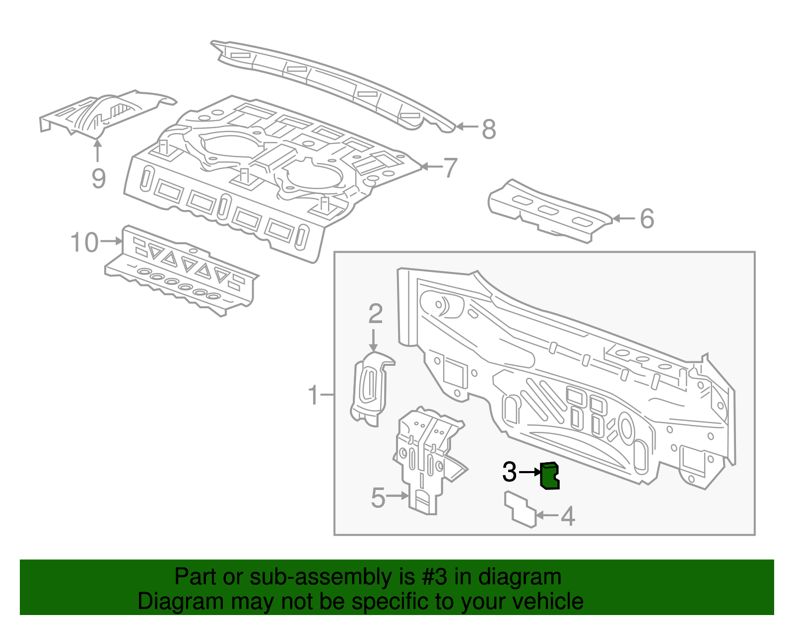 23447926 - 2016-2019 Chevrolet Cruze - Rear End Panel Bracket ...