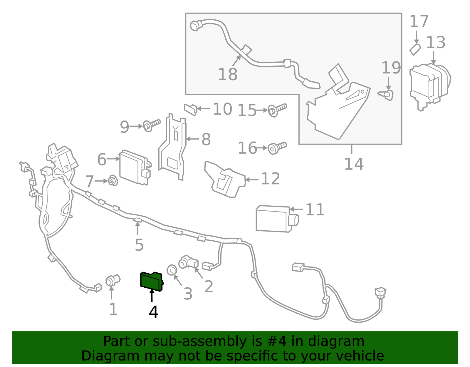 84206955 - Passenger Side Front Park Assist Alarm Sensor Bracket 2020 ...