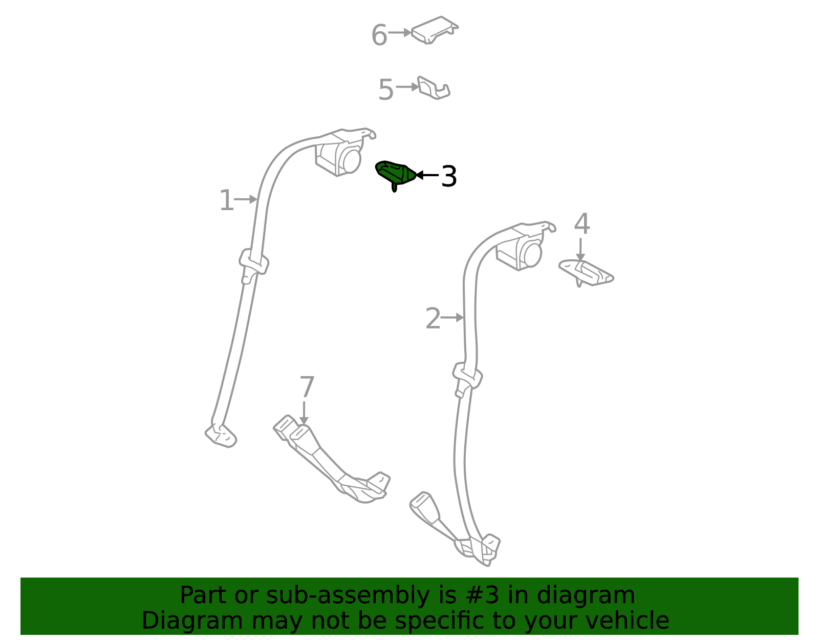 2004-2008 Toyota Solara Belt & Retractor Guide 73343-AA010-B0 | MotorMotor