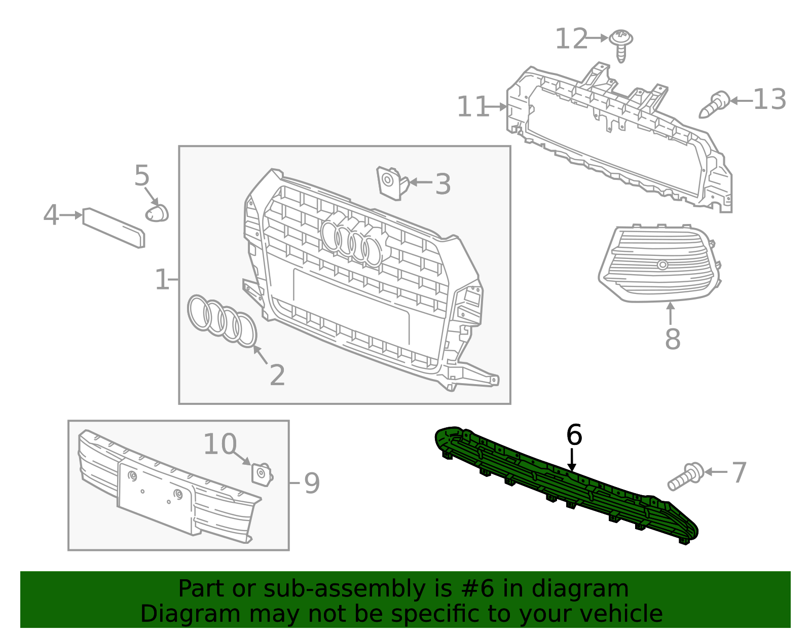 2016-2017 Audi Center Grille 8U0-807-683-C-4U8 | OEM Parts Online