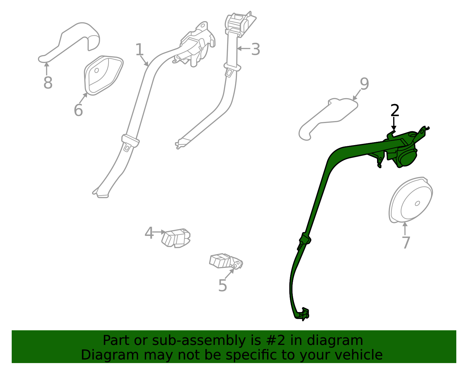 2023-2025 Subaru Outback 2023-2024 Subaru Outback - Outer Belt Assembly ...