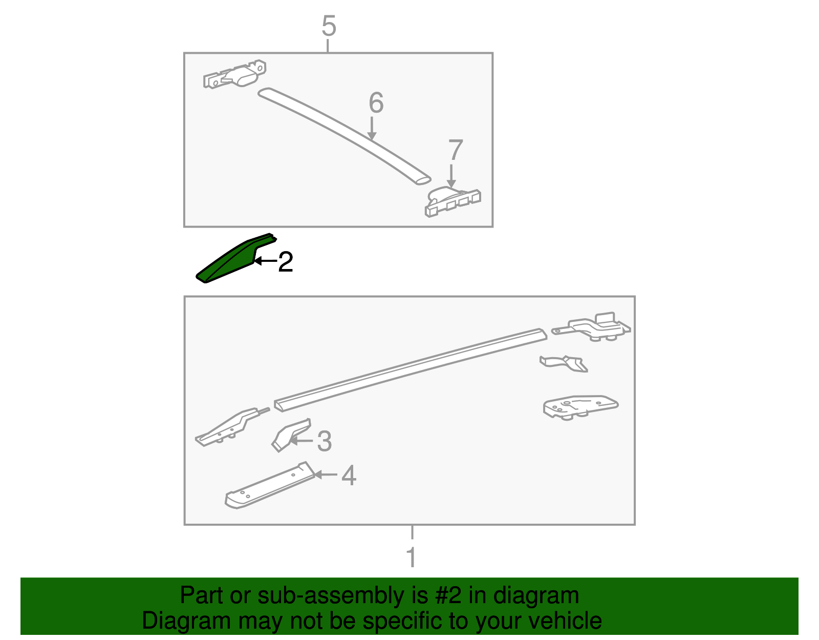 63492-0R010-C0 - 2006-2012 Toyota RAV4 - Roof Rack Cover (Left, Front ...