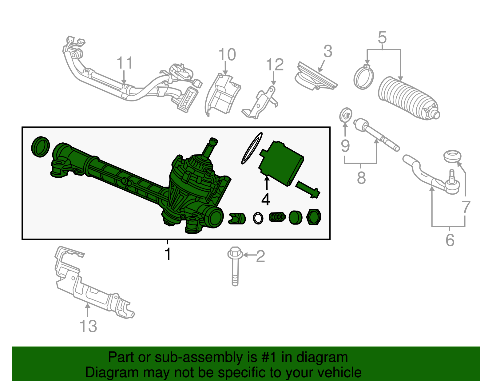 53601-TR7-A01 - 2014-2015 Honda Civic - Rack Power Steering | Genuine ...