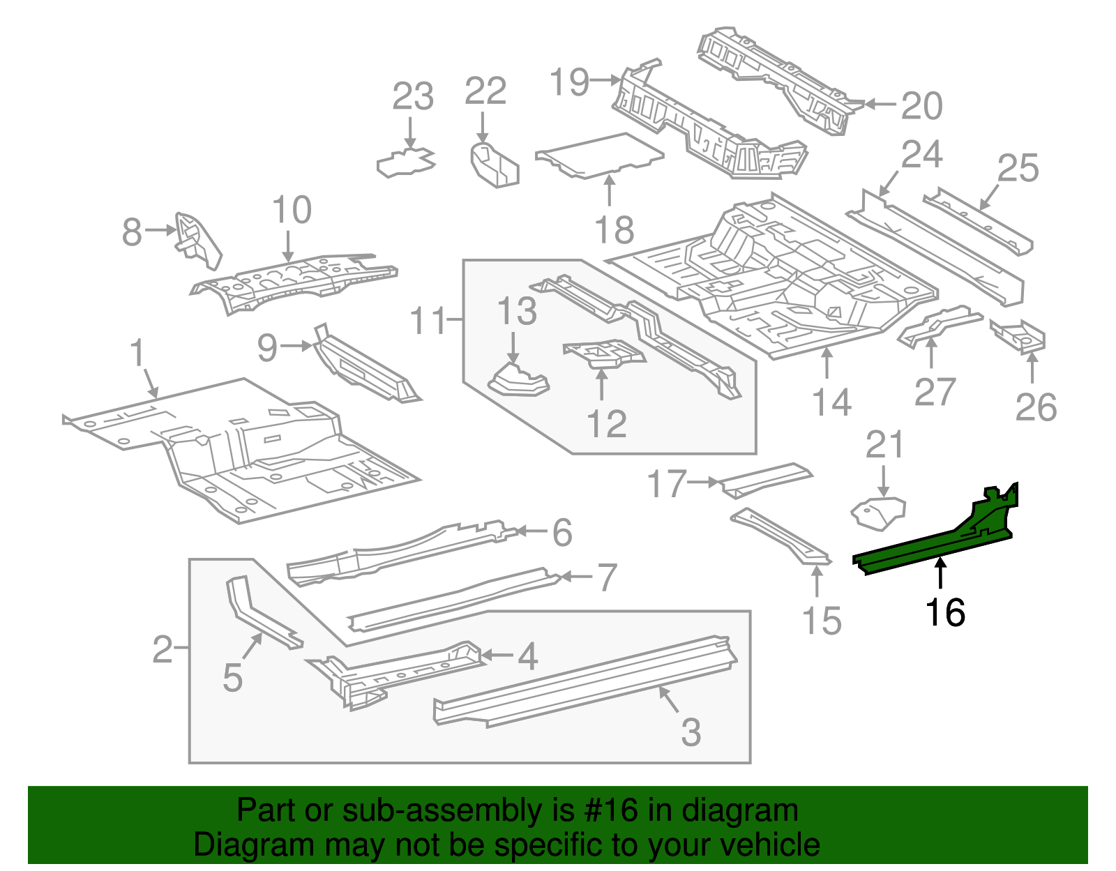 2016-2023 Toyota Tacoma Side Reinforced 57403-04040 | Lithia Toyota Parts