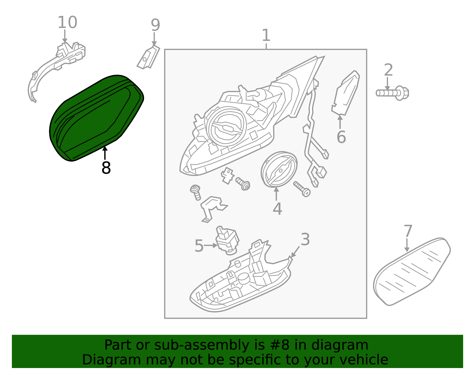 Audi 4G0857528BGRU ? Mirror Cover, Door Cap, OEM Exterior Styling ...