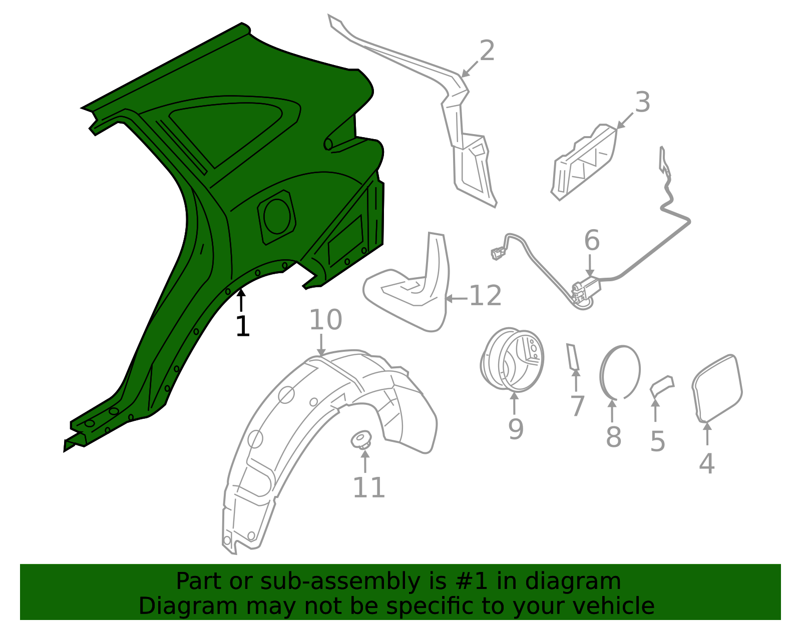 2007-2012 Hyundai Veracruz Quarter Panel 71504-3JC10 | OEM Parts Online