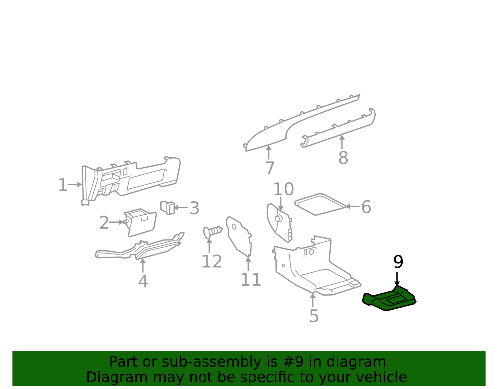 2011-2014 Toyota Sienna Cover Plate 55479-08010-B1 | MotorMotor