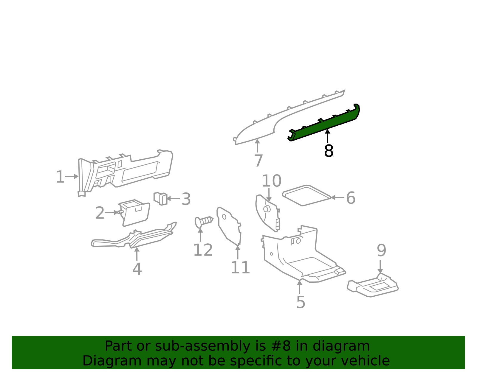 2011-2014 Toyota Sienna Trim Molding 55403-08010-E0 | MotorMotor