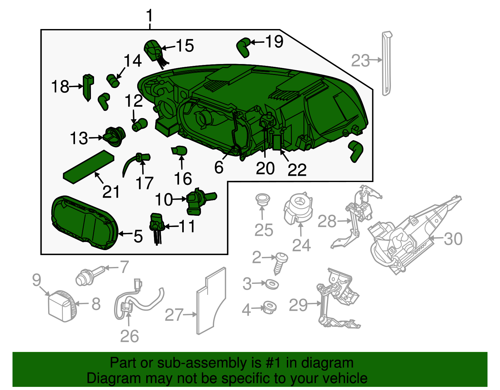 2006-2010 Volvo C70 Composite Headlamp - Driver's Side (LH) 31383191 ...