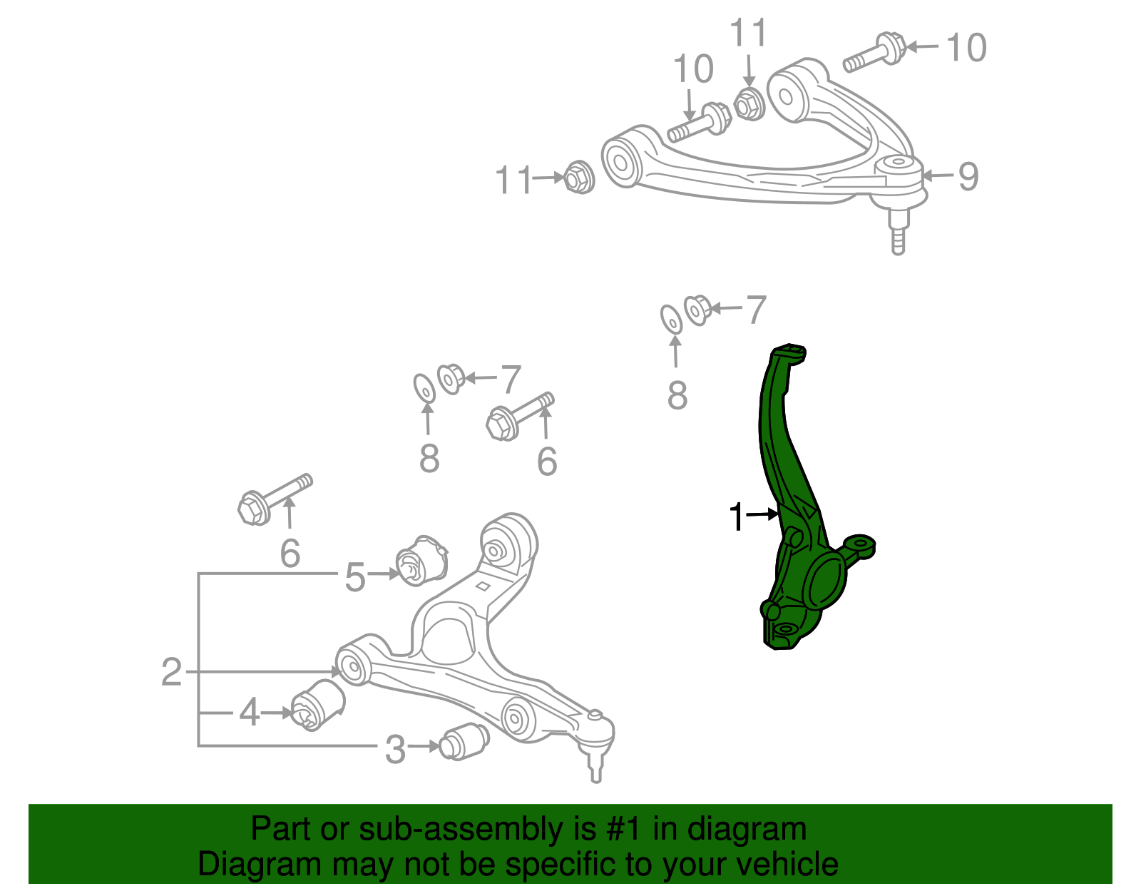 7L0-407-257-A - Knuckle 2004-2010 Volkswagen Touareg | Wolfsburg Parts ...
