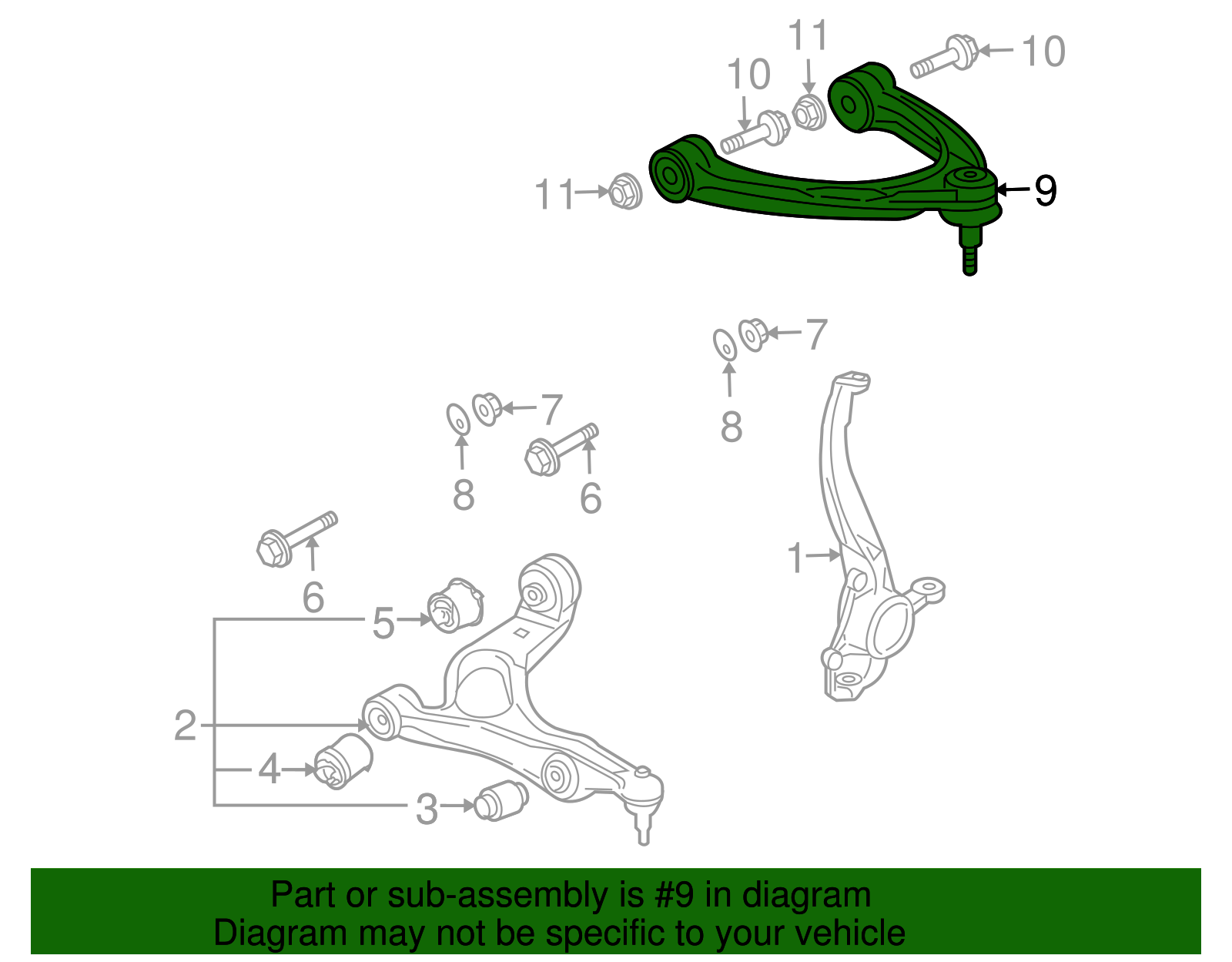 2004-2010 Volkswagen Touareg Upper Control Arm 7L0-407-021-B ...