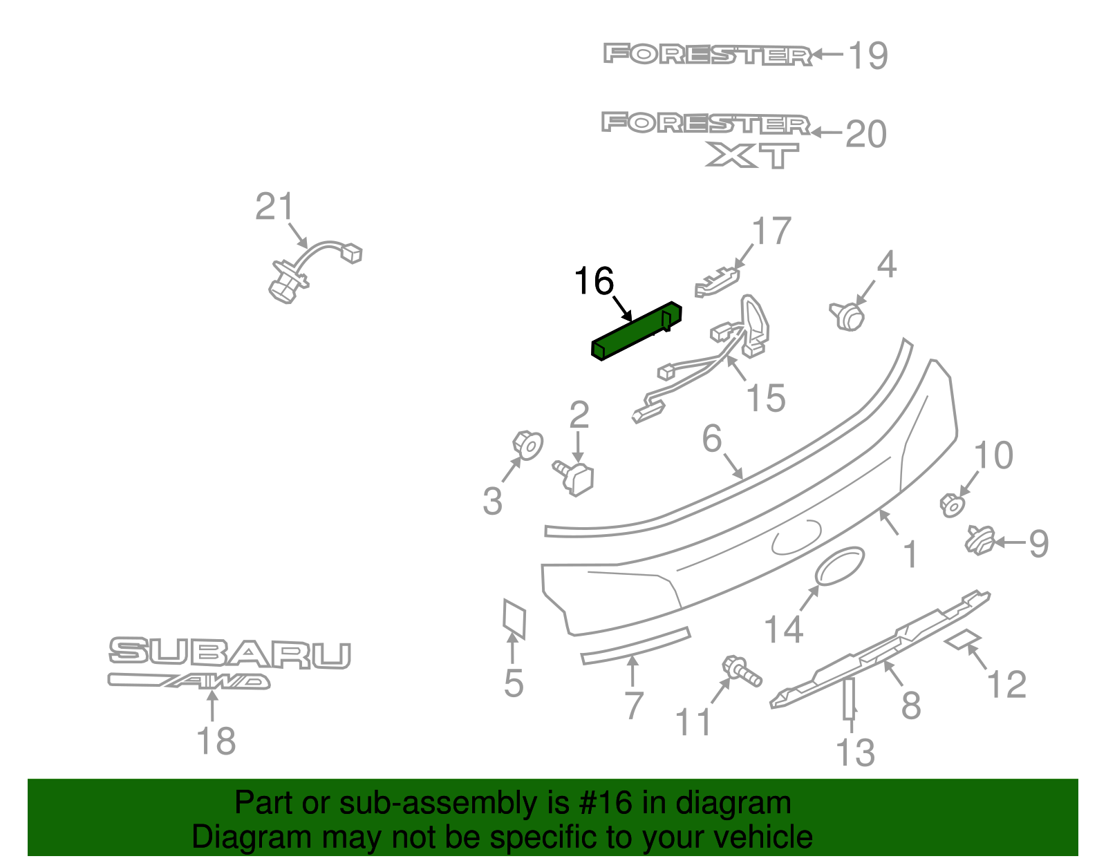 2014-2021 Subaru Antenna 88842SC000 | Subaru Parts Quick