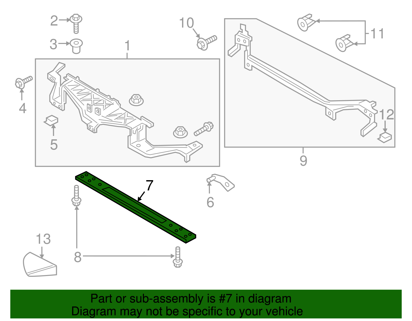 GS7Z-16138-A - Lower Tie Bar - 2013-2020 Ford | Lasco Auto Parts