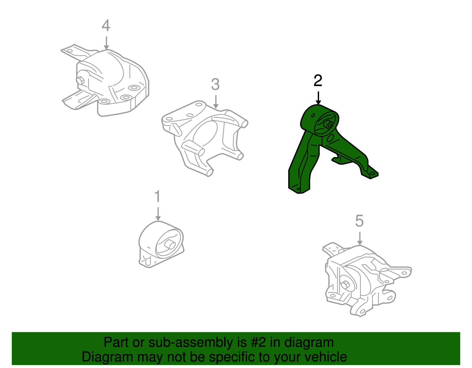 2007-2013 Mitsubishi Outlander Rear Mount Bracket MN184094 | Mitsubishi ...