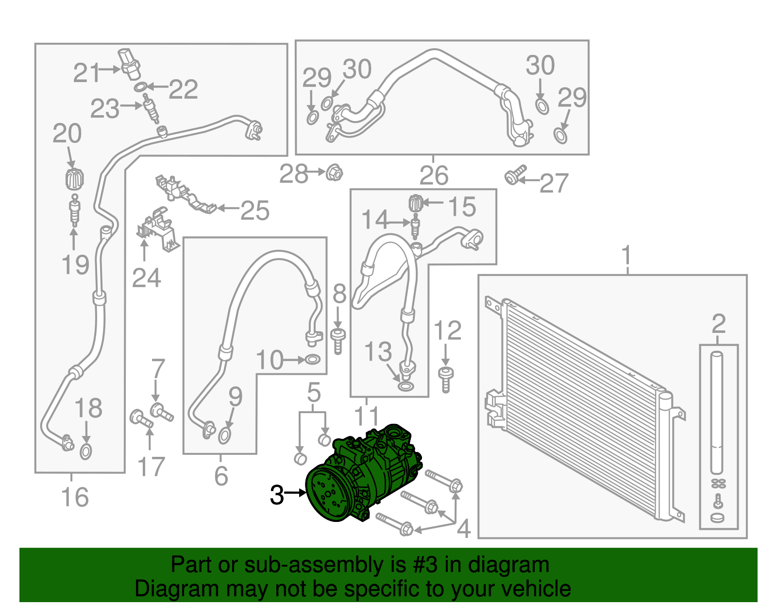 2019-2024 Volkswagen A/C Compressor 3Q0-816-803-D | VW Direct Auto Parts