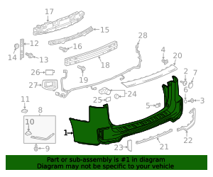 2016-2017 GMC Terrain Rear Upper Bumper Cover 23287381 GM ...