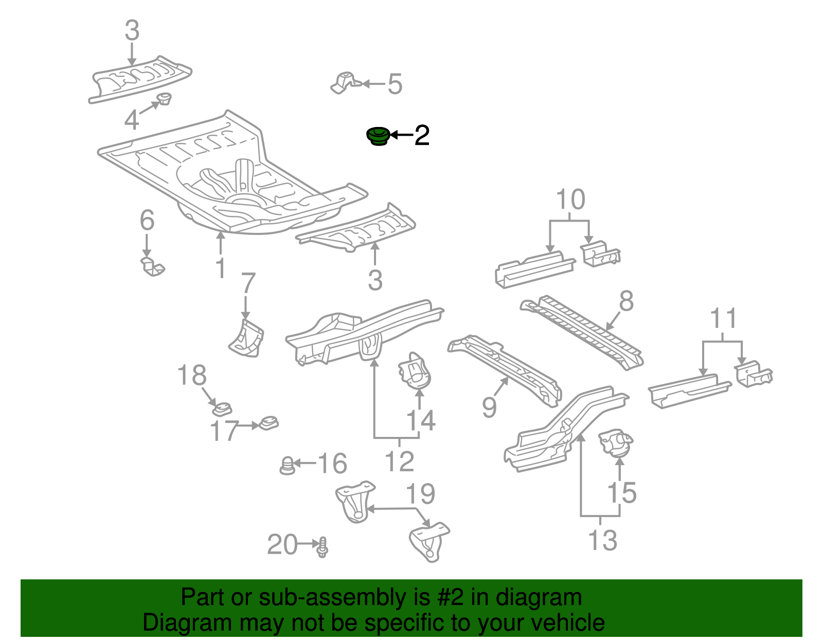 Genuine Toyota Floor Plug part# 90950-01960 for 2004-2005 Toyota Echo ...