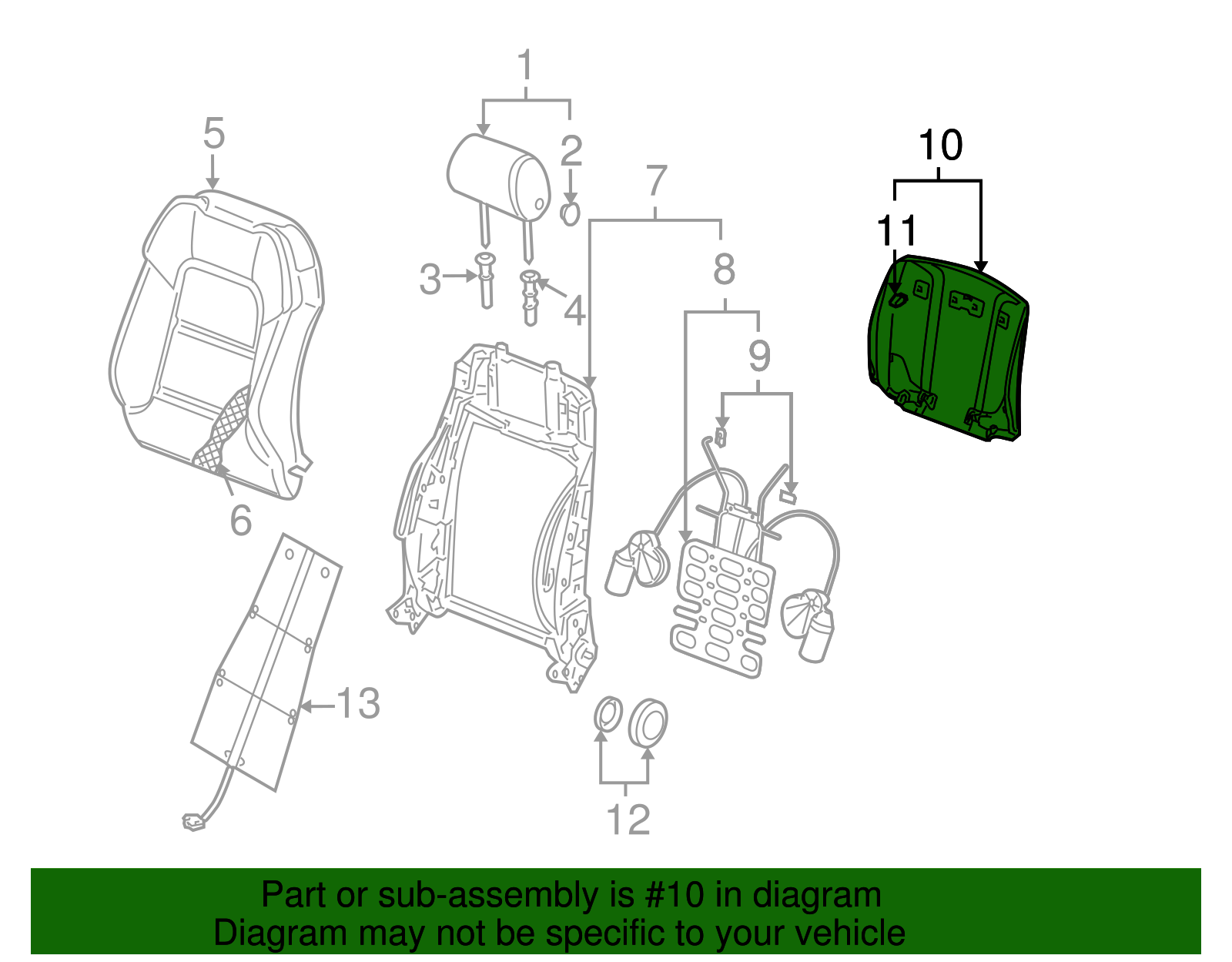 2005-2015 Audi Seat Back Panel 4F0-881-969-C-1AD | OEM Parts Online