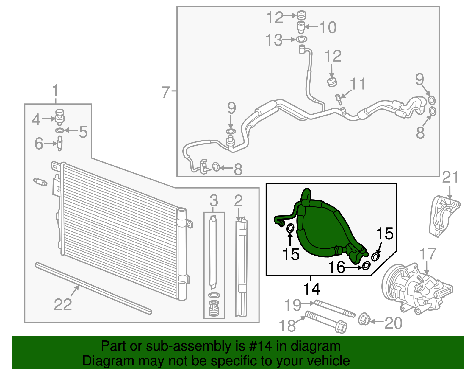 2018-2020 GM Air Conditioning Compressor Hose Assembly with Seals ...