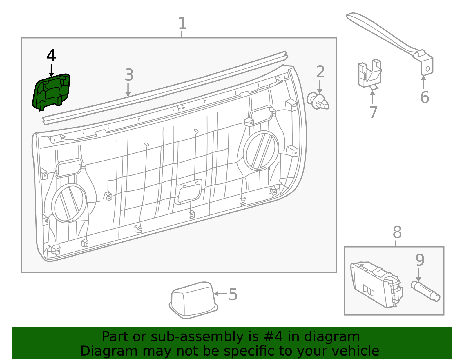 2010-2024 Toyota 4Runner Lift-Gate Trim Cover Cap 64791-35030-C0 ...