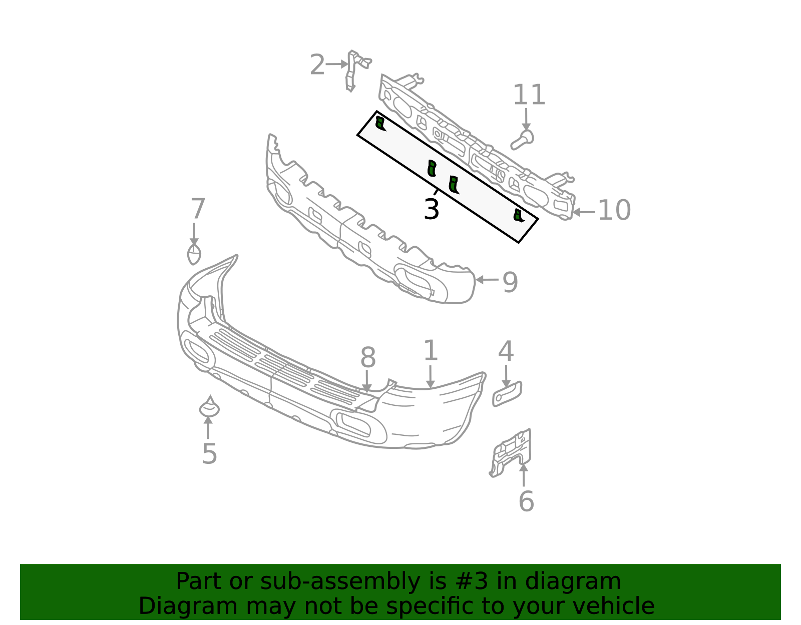 2005-2006 Hyundai Santa Fe Bumper Cover Support Bracket 86684-26800 ...