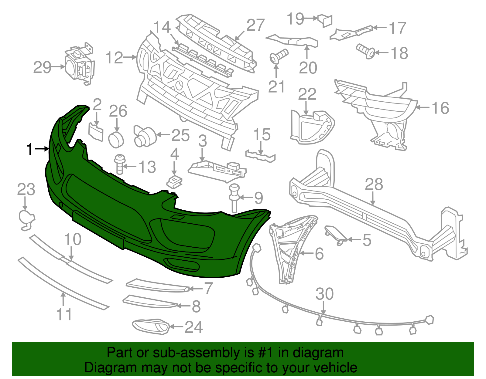 2013-2014 Porsche Cayenne Bumper Cover 958-505-221-60-G2L | Gaudin ...