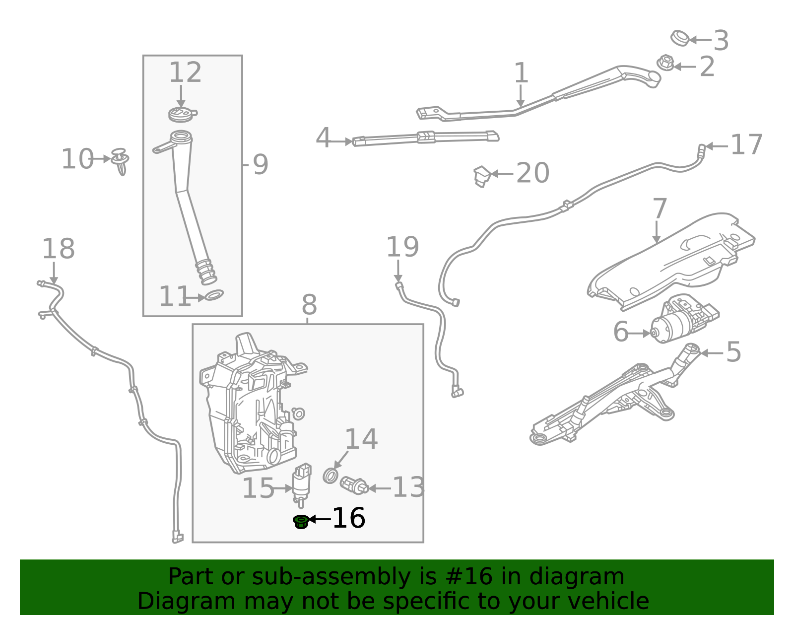 2010-2025 GM Washer Fluid Reservoir Mounting Grommet 13250358 ...