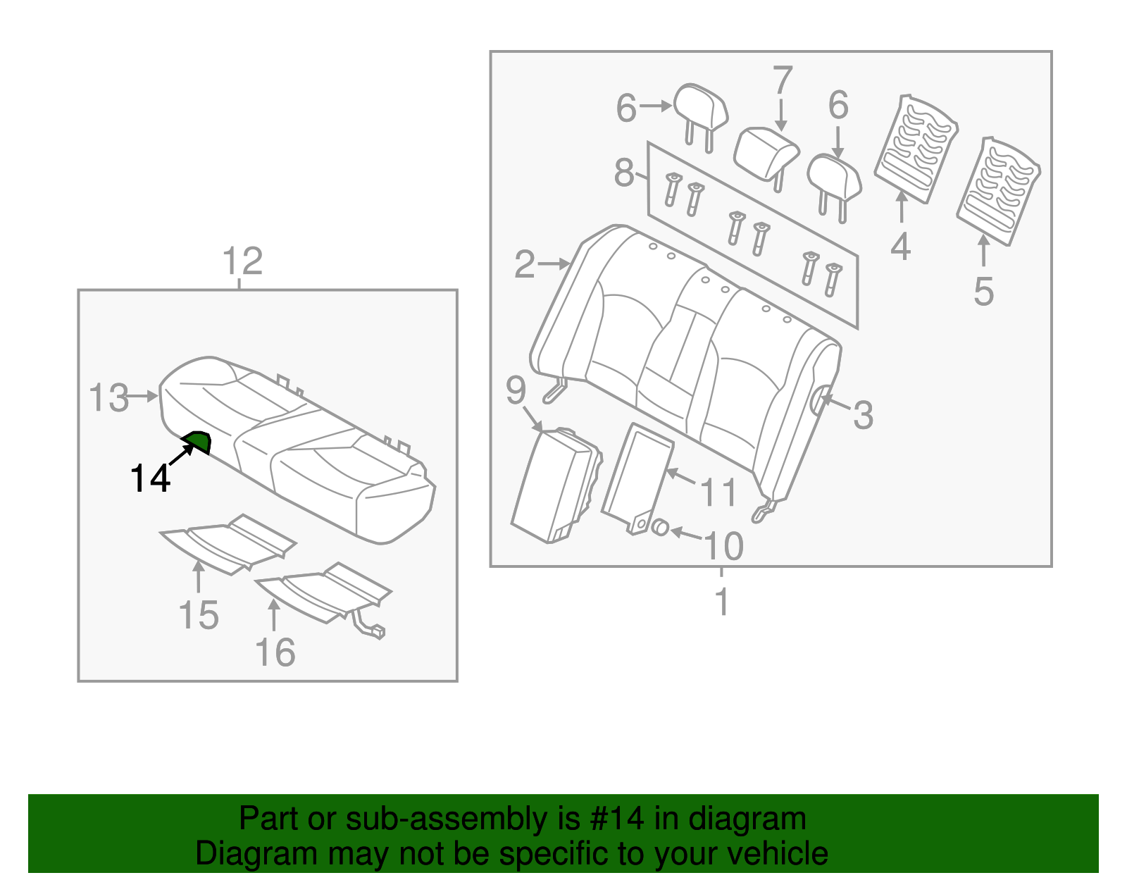 2011-2015 Hyundai Sonata Seat Cushion Pad 89150-3S000 | Joseph Airport ...