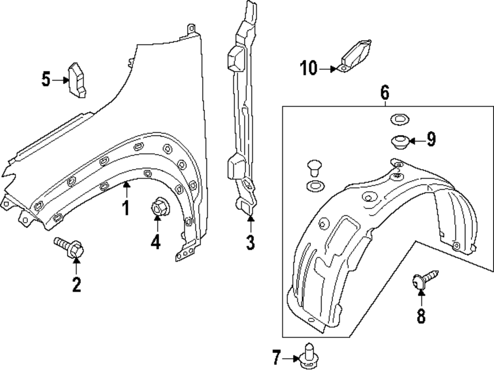 Genuine Fender Liner for 2024-2026 Hyundai | Part# 86812-BE010 ...