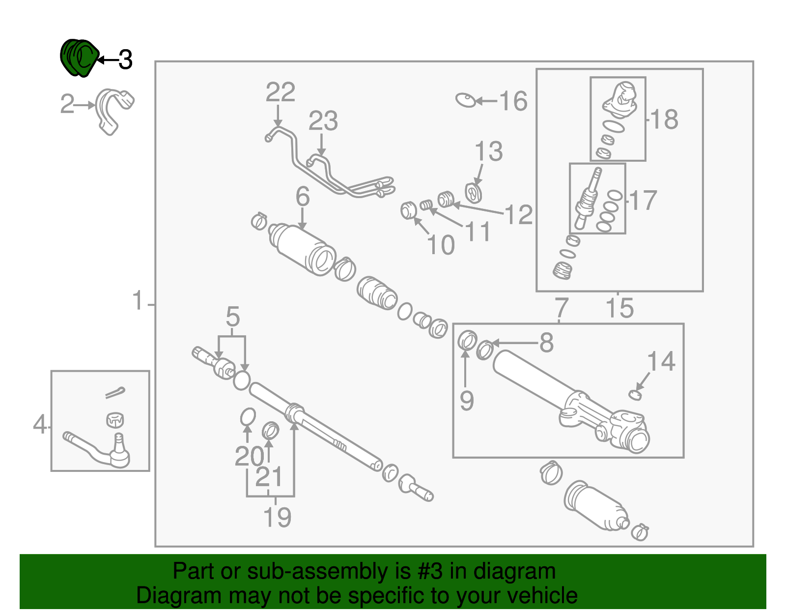 Genuine Toyota Grommet, Steering Rack Housing, No. 2 part# 45517-35010 ...