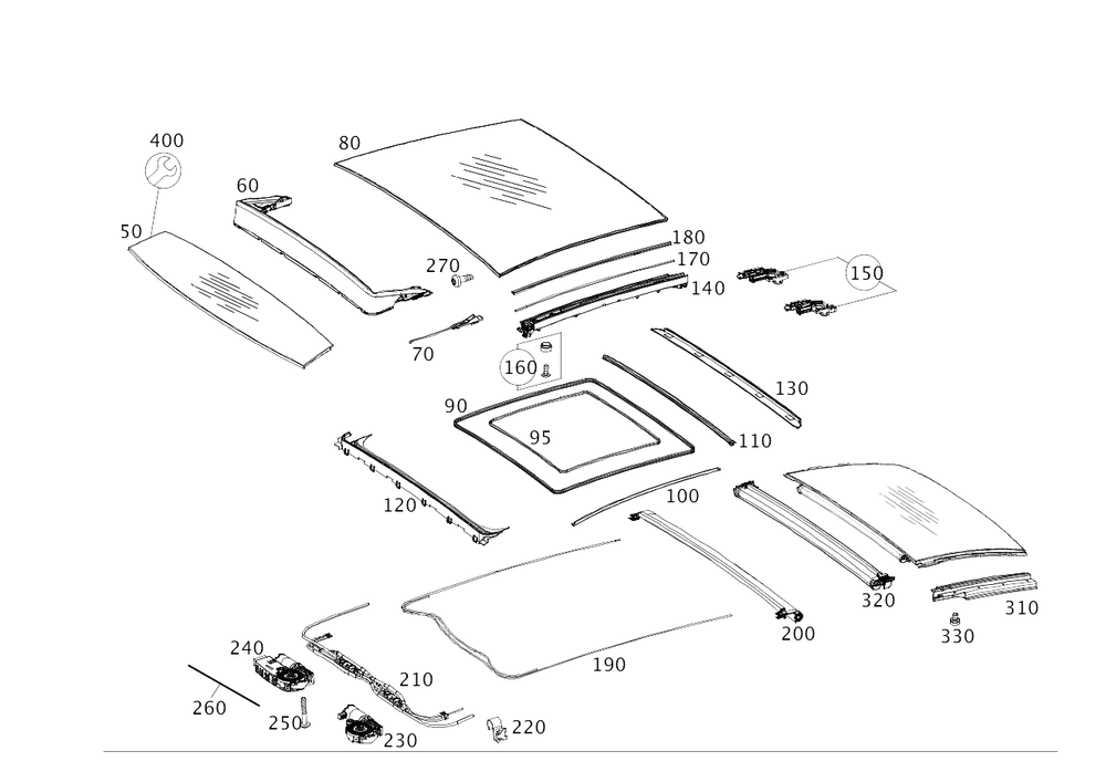 2008-2018 Mercedes-Benz Guide Rail 205-780-34-00 | Mercedes-Benz Parts