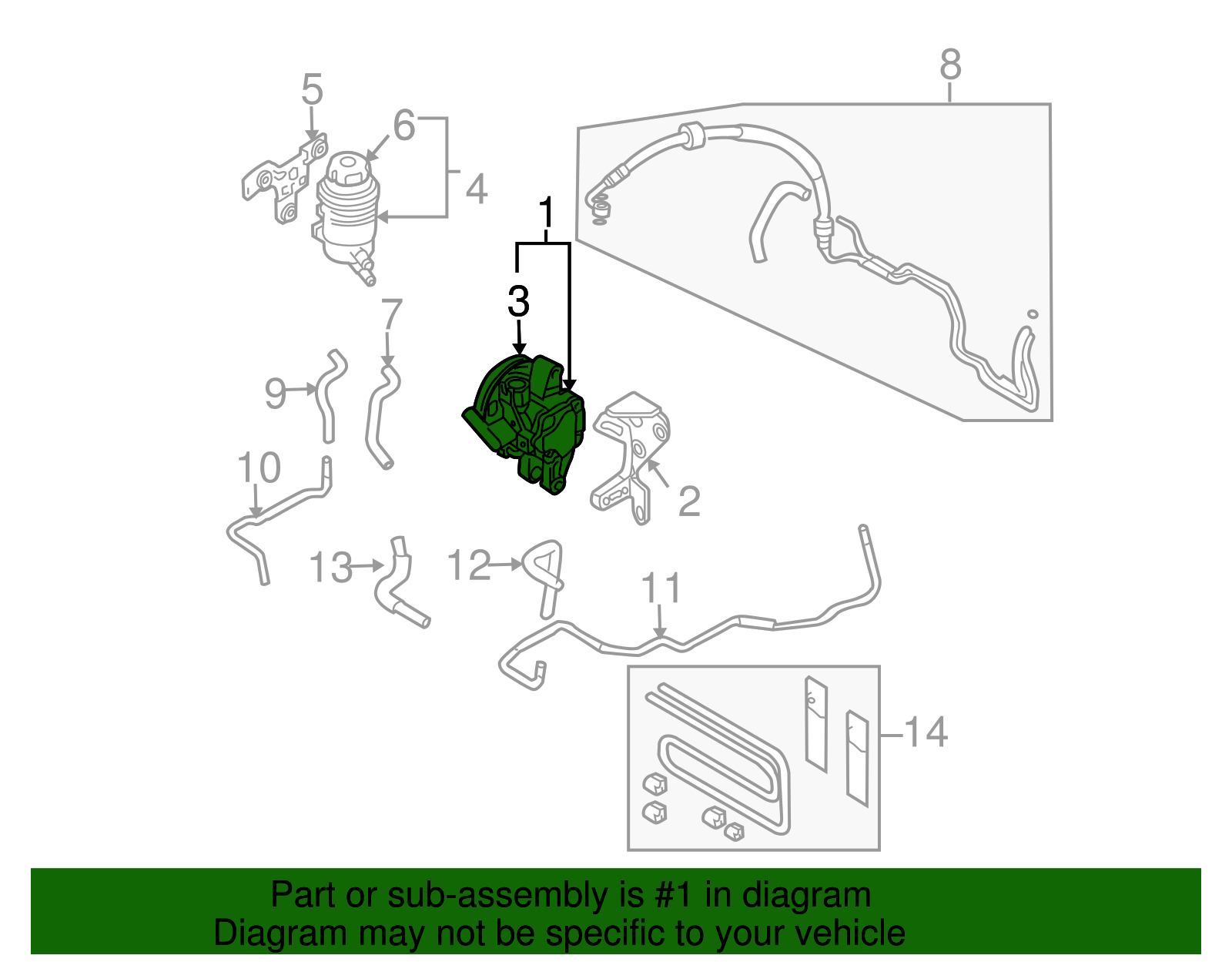 2005-2009 Hyundai Tucson Power Steering Pump 57100-2E000 | OEM Parts Online