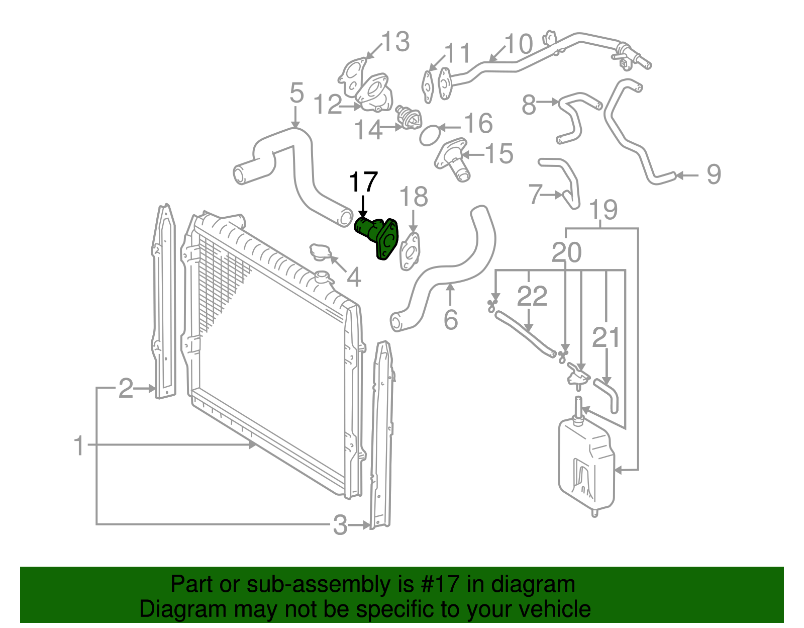 Genuine Toyota Engine Coolant Outlet Flange part# 16331-0W010 for 1994 ...