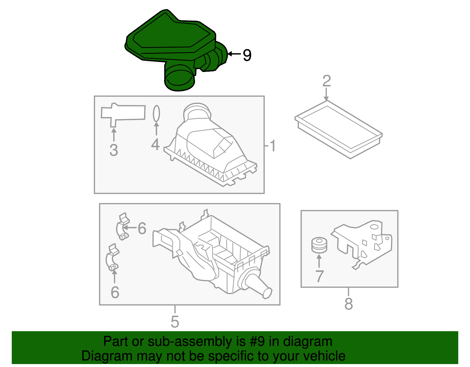 2011-2015 Ford | Air Inlet Assembly | BT4Z-9B659-A | Walls' Ford Parts