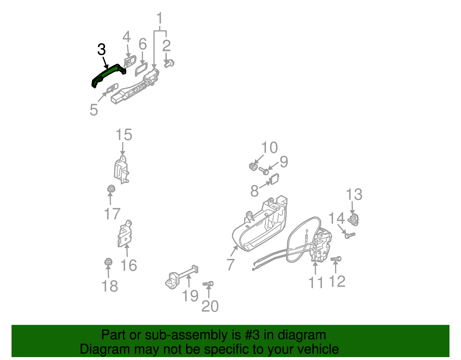 2003-2015 Nissan Handle, Outside 80640-CA012 | Nissan Parts Central