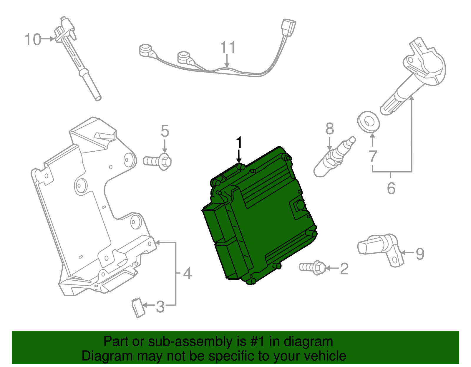 2015-2016 Ford Mustang | Eec Module | FR3Z-12A650-ERB | Walls' Ford Parts