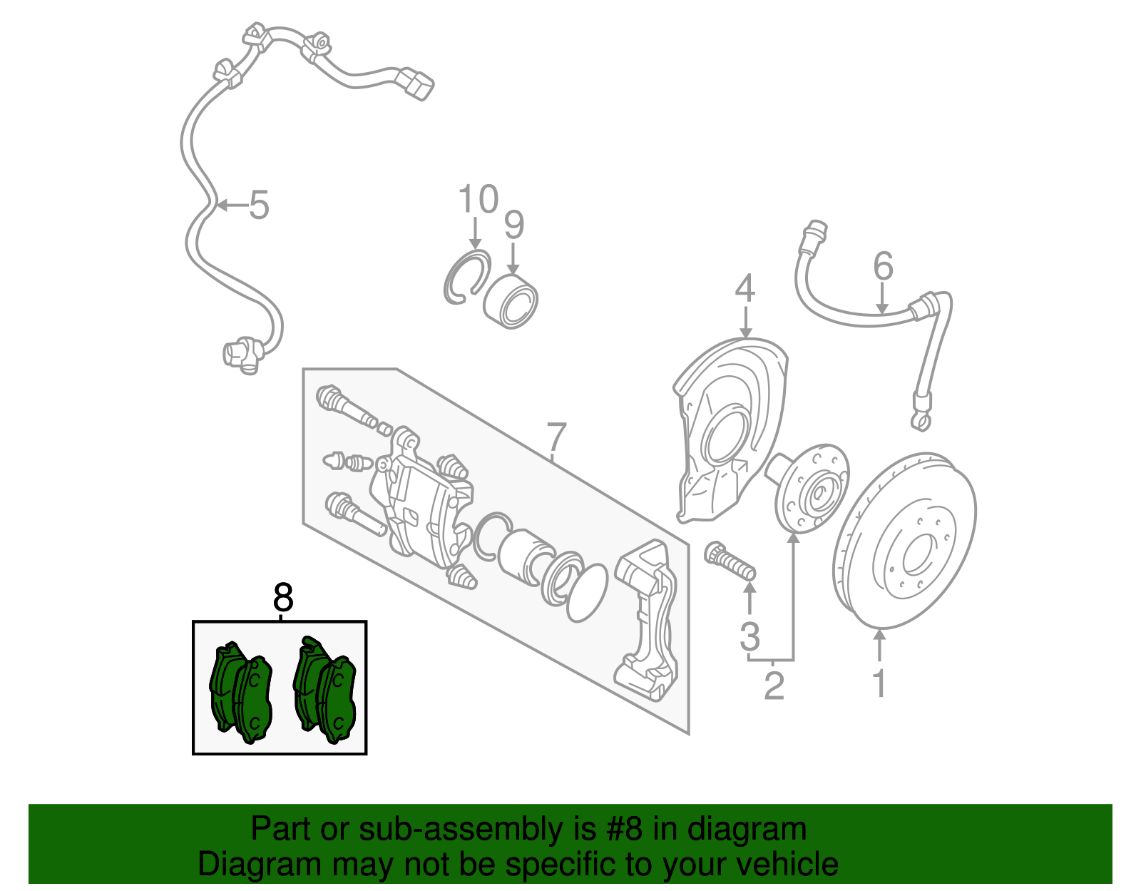 MN116604 - Disc Brake Pad Set Front - 2002-2007 Mitsubishi Lancer ...