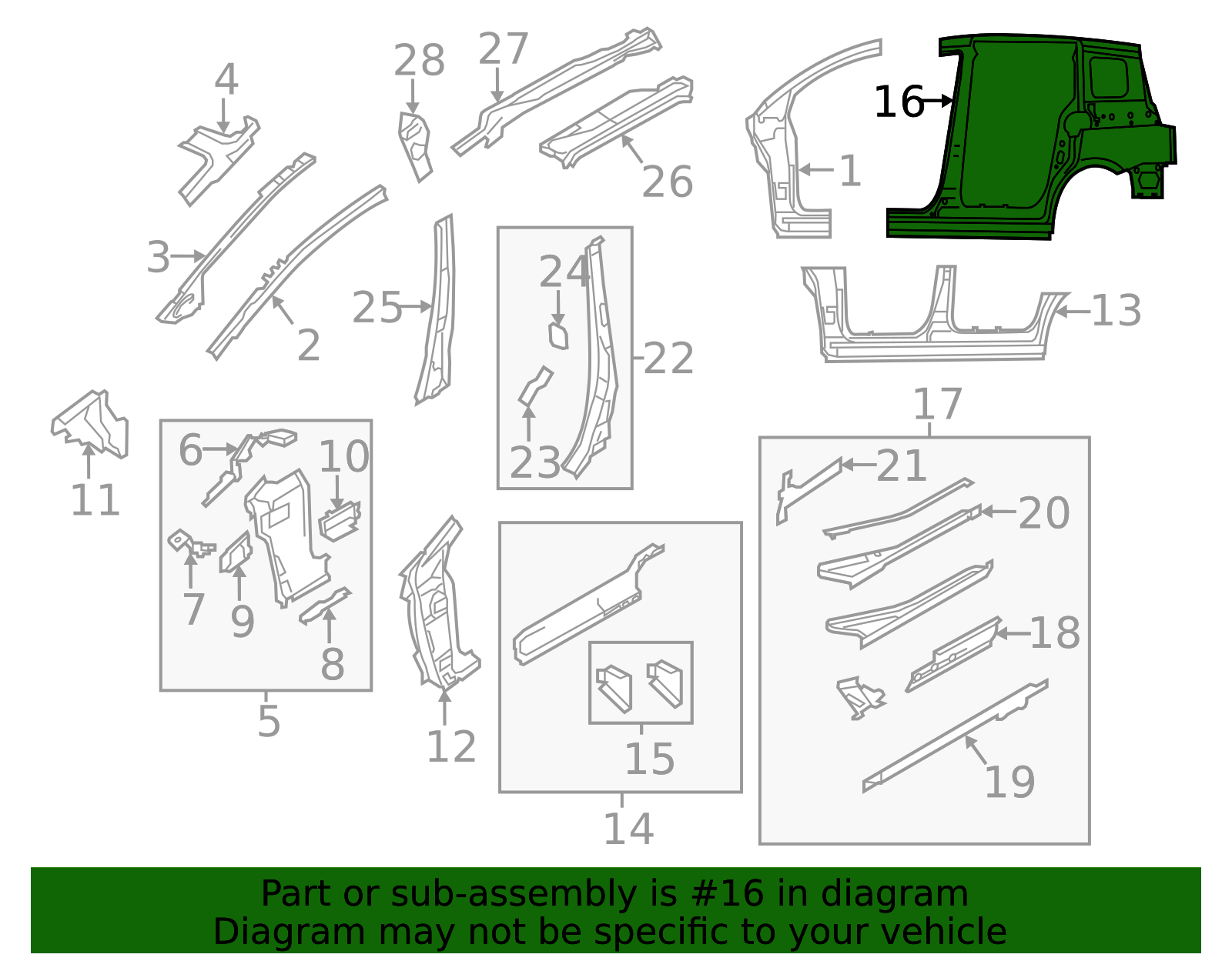 2012-2015 Mazda 5 | Quarter Panel Assembly | C5Y3-70-410E | OEM Vehicle ...