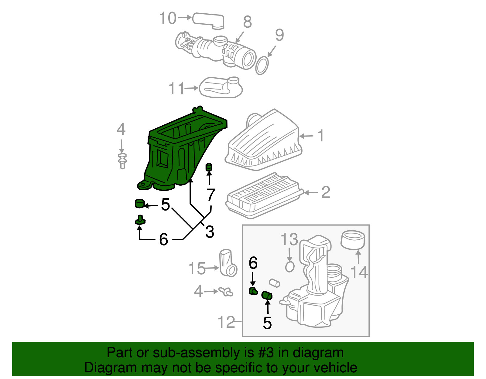 17245-PGK-A00 - Air Cleaner Body 2003-2008 Honda Pilot | Honda Parts Online