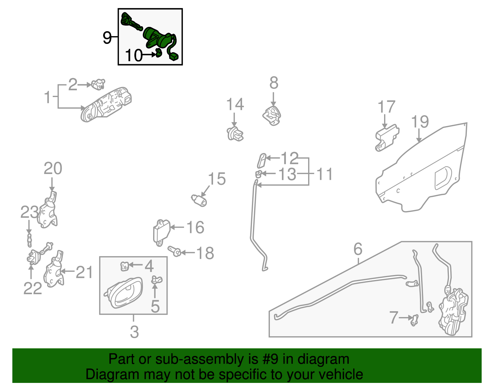 1999-2003 Mazda | Lock Cylinder | B2YD-76-220A | Mazda Online Parts