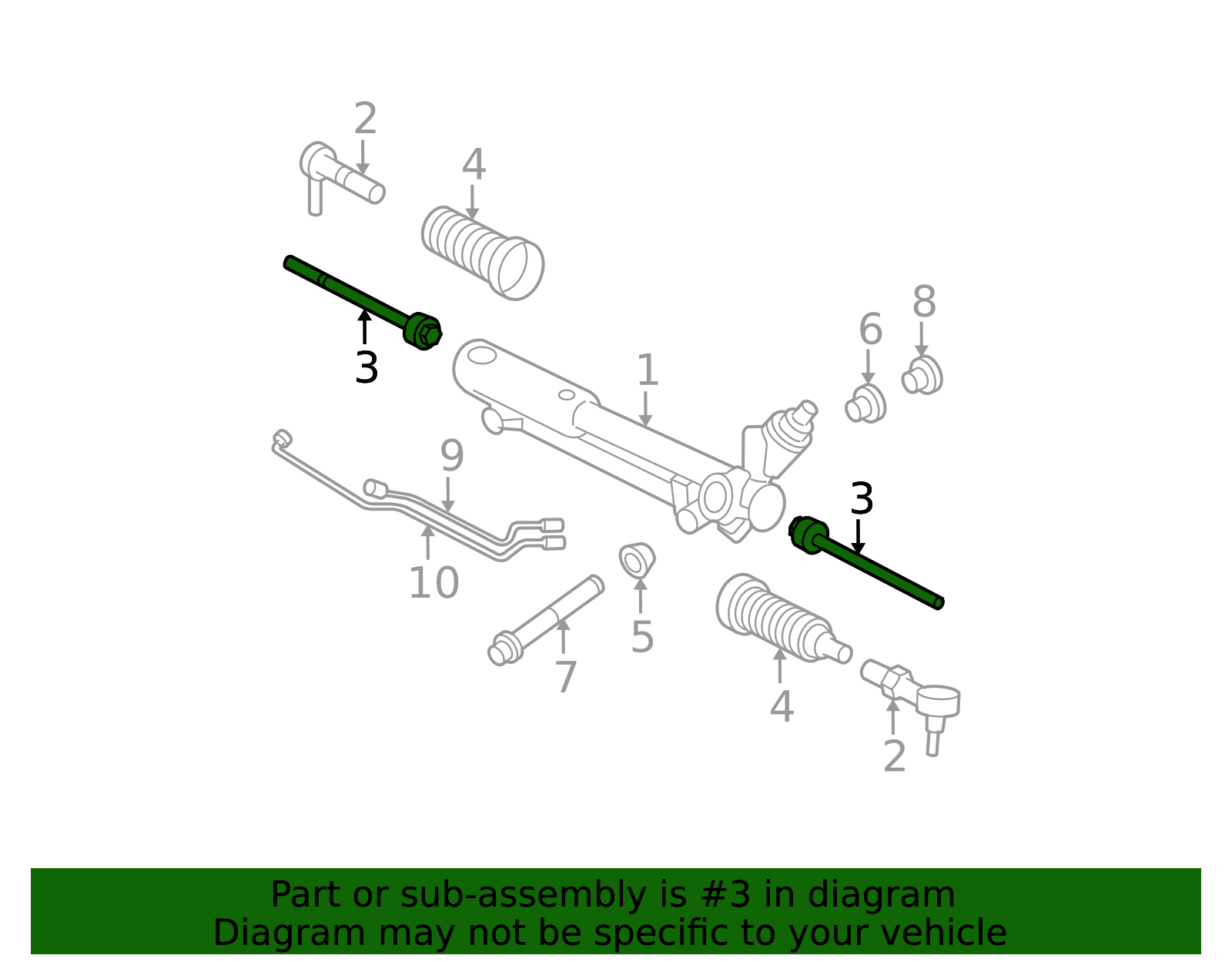 2006-2010 Ford Inner Tie Rod 6L2Z-3280-A | Ford OEM Parts Outlet