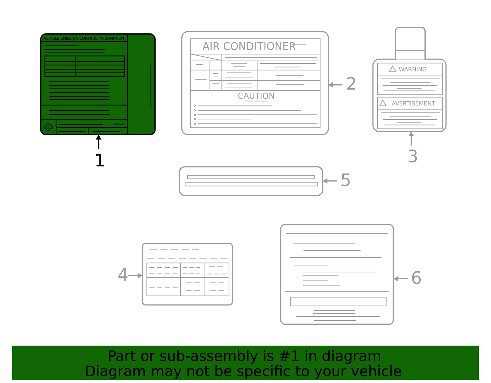 2022 Nissan Sentra Emission Label 14805-6LX0A | Scott Evans Nissan Parts